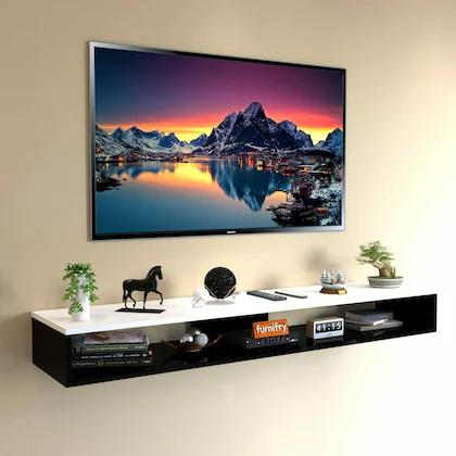 LED TV shelf Wall mounted Lcd racks Wall Mounted Media Console Floating ...